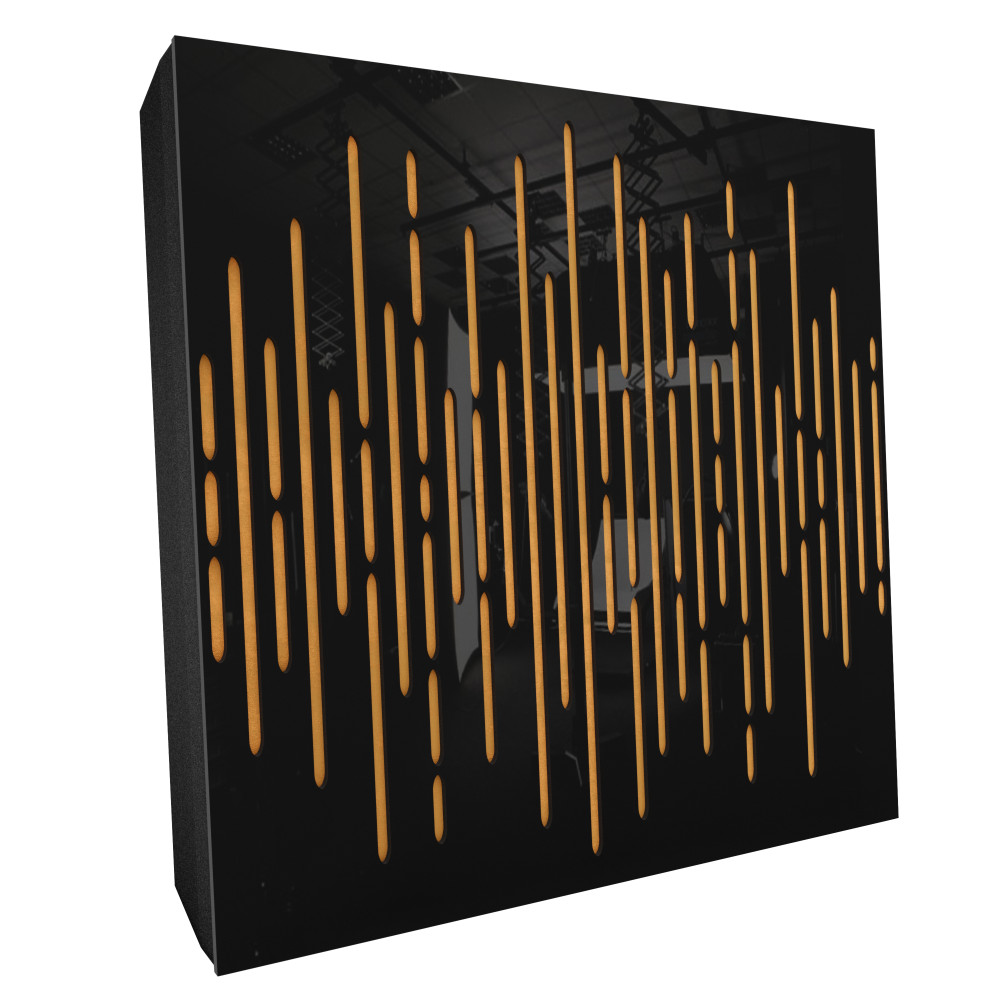 Sound Absorbing Acoustic Panel «Wave Fabric» Black Gloss — WorldWide ...